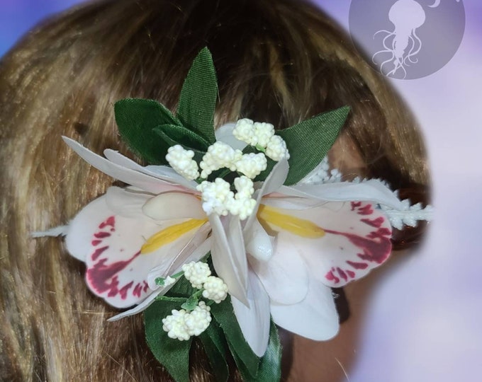 Double White Orchid Tropical Flower Hair Clip - Etsy