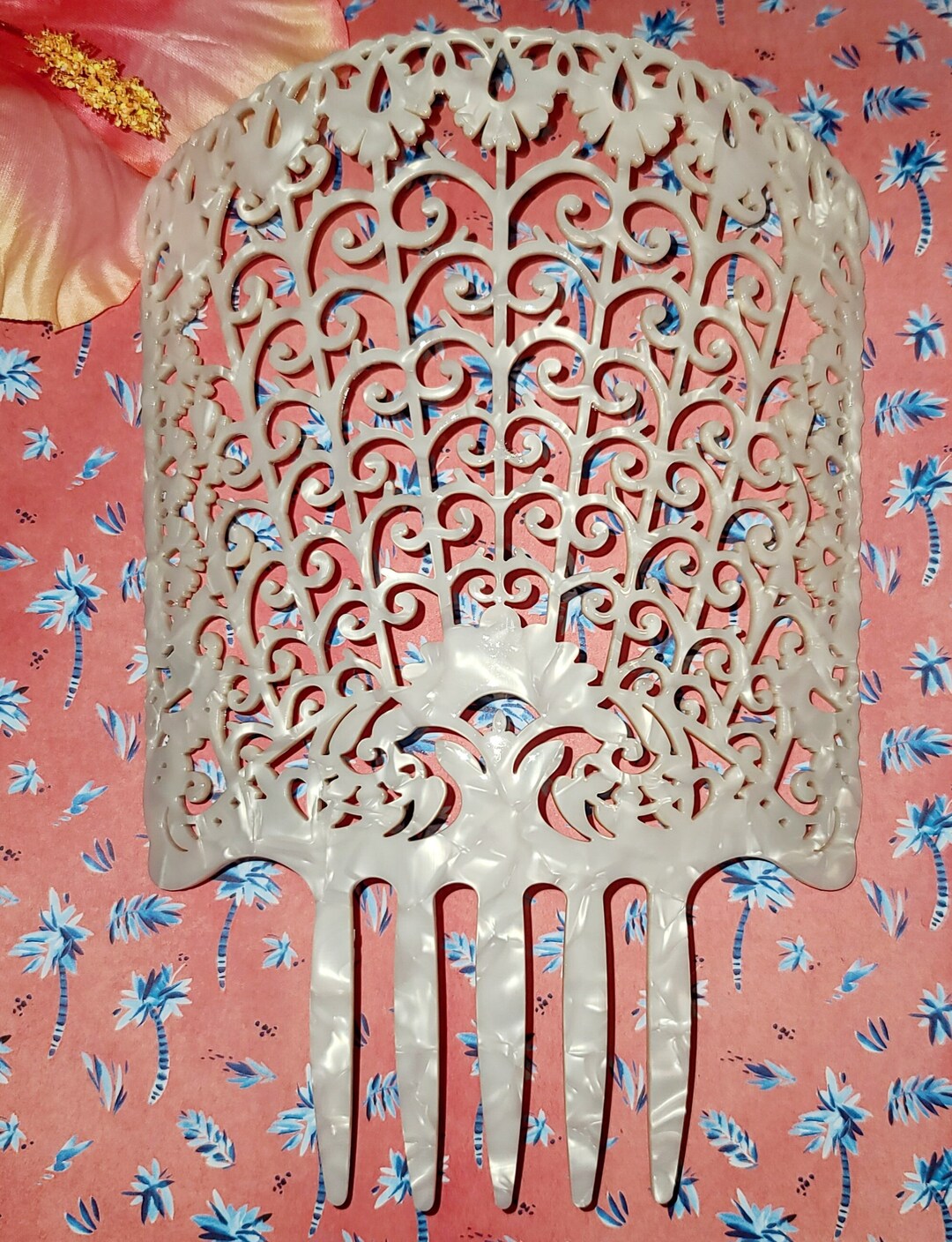 Extra Large Faux Tortoise Shell Decorative Polynesian Hair Comb - Etsy