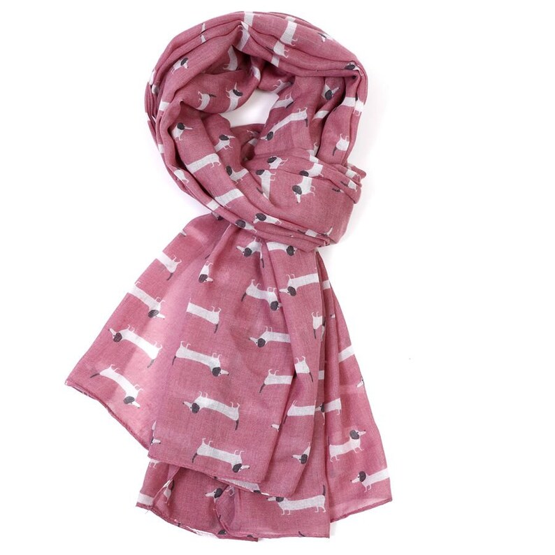 Cute New Dachshund Daxi Sausage Dog Print Scarf Wrap in Choice | Etsy