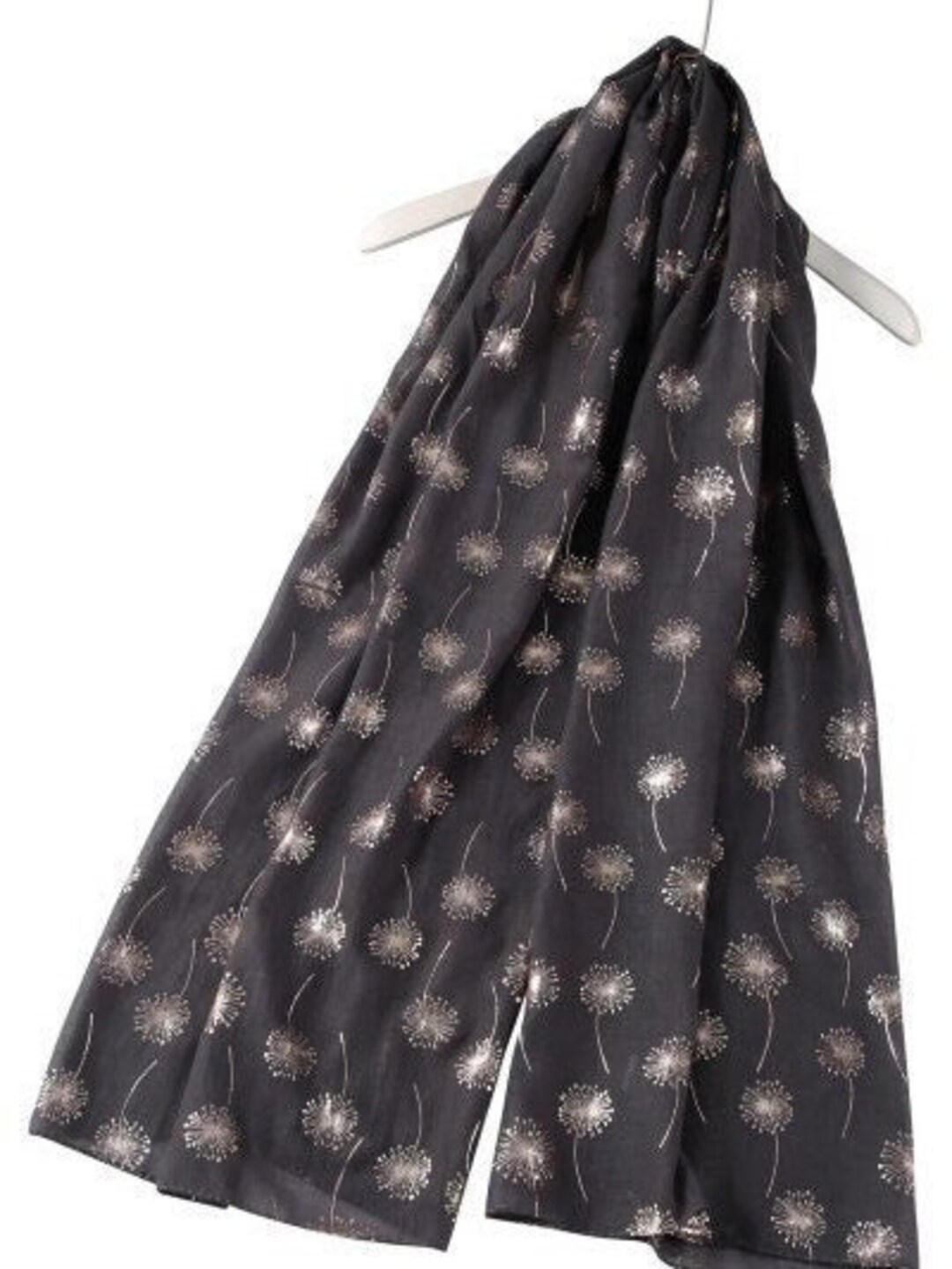 Dandelion Flower Rose Gold Foil Print Soft Large Scarf Wrap Beautiful ...