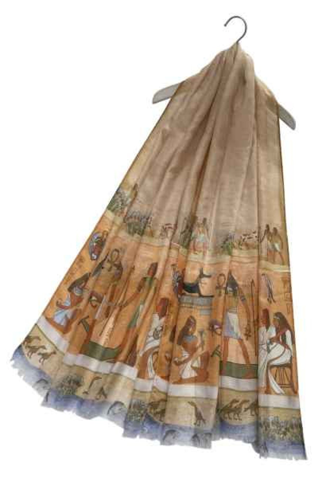 Egyptian Valley of the Kings Pharos Gods Print Frayed Large Scarf Wrap ...