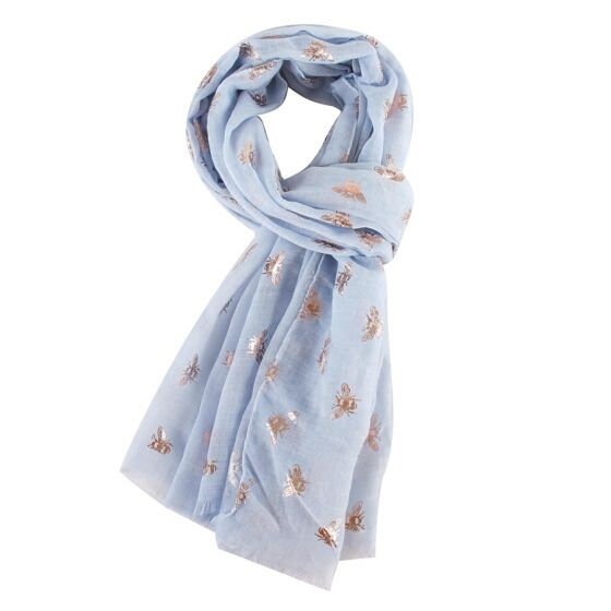 Rose Gold Foil Bee Design Scarf Choice of Stunning Seasonal Colours ...