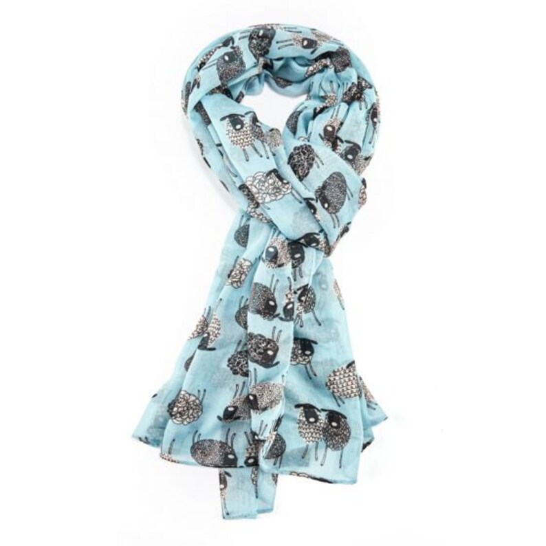 Black Face Welsh/ Scottish Sketched Sheep Print Large Scarf/ Wrap NEW ...