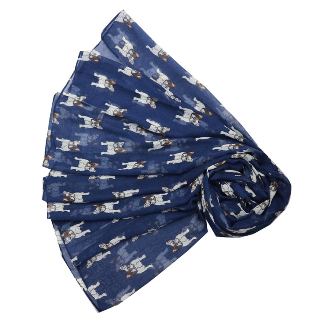 French Bull Dog Print Large Scarf New Design - Etsy