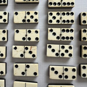Antique French Dominos in Bone and Ebony With Center Nail, Found in ...