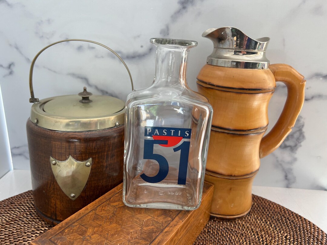 Vintage French Pastis 51 Glass Water Carafe, 1970s, Bar, Vintage Bar ...