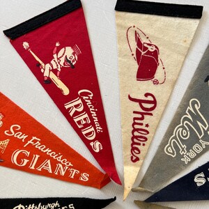 Vintage Mini Baseball Pennants, Lot of 10, Vintage Felt Pennants ...