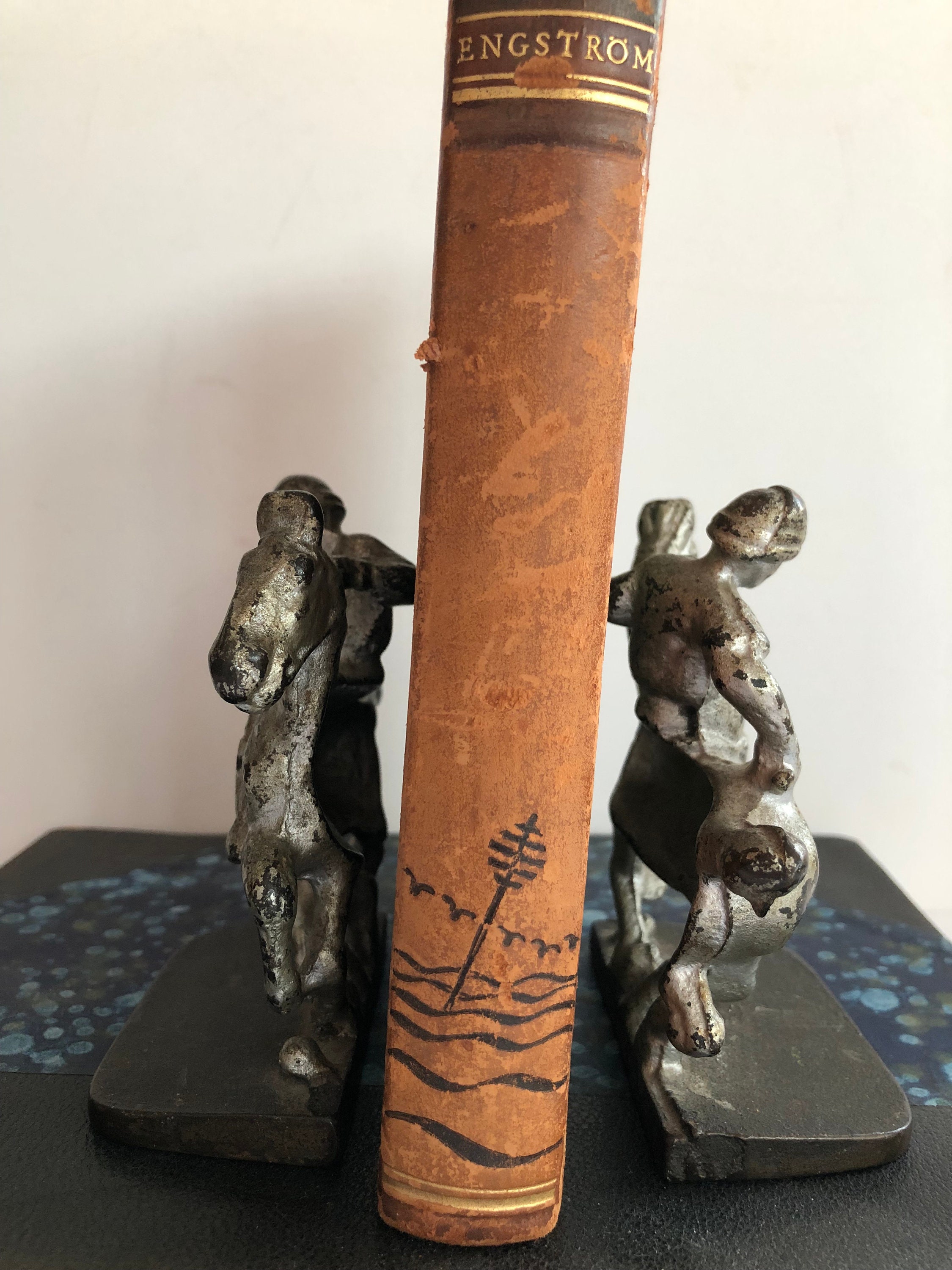 Vintage Polo Player Bookends Pair 1920's Bookends Cast | Etsy