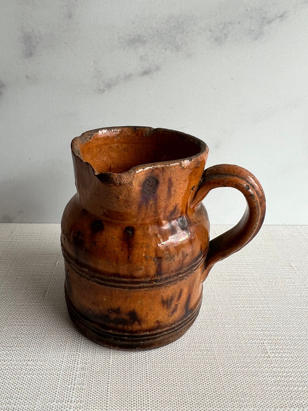 Antique Provence Side Spout Pitcher, Small French Pottery, French ...