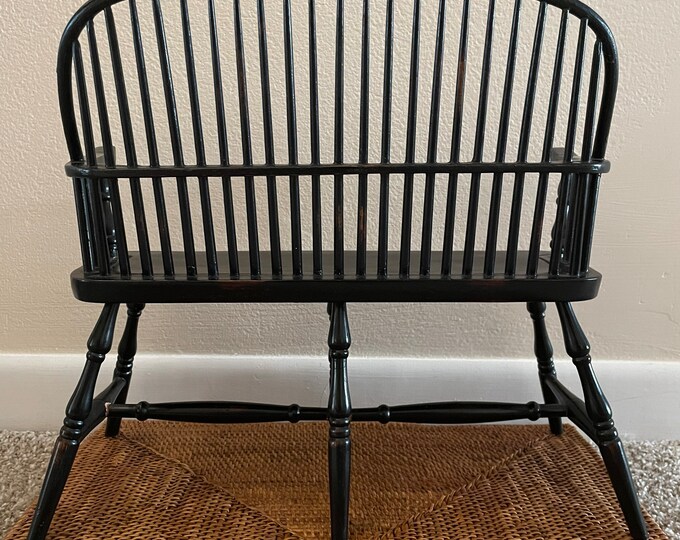 Vintage Windsor Wooden Bench. Wood. Doll Sized. Loveseat. Seat. Bench ...