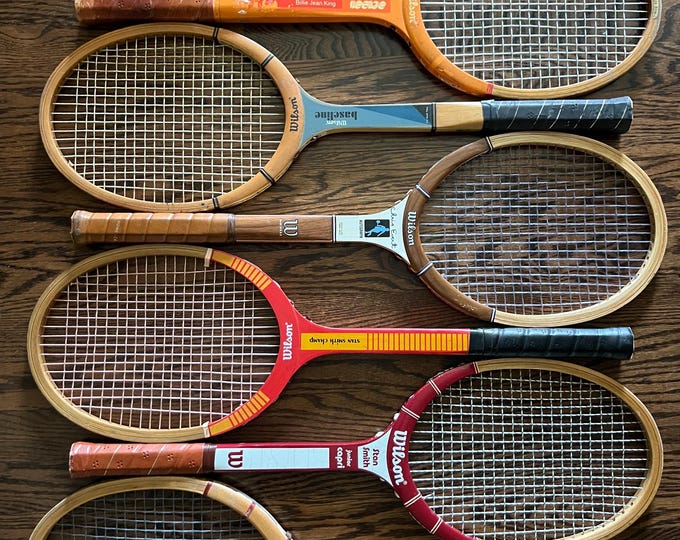 Vintage Wood Tennis Racquets, Wilson, Chris Evert, Billie Jean King ...