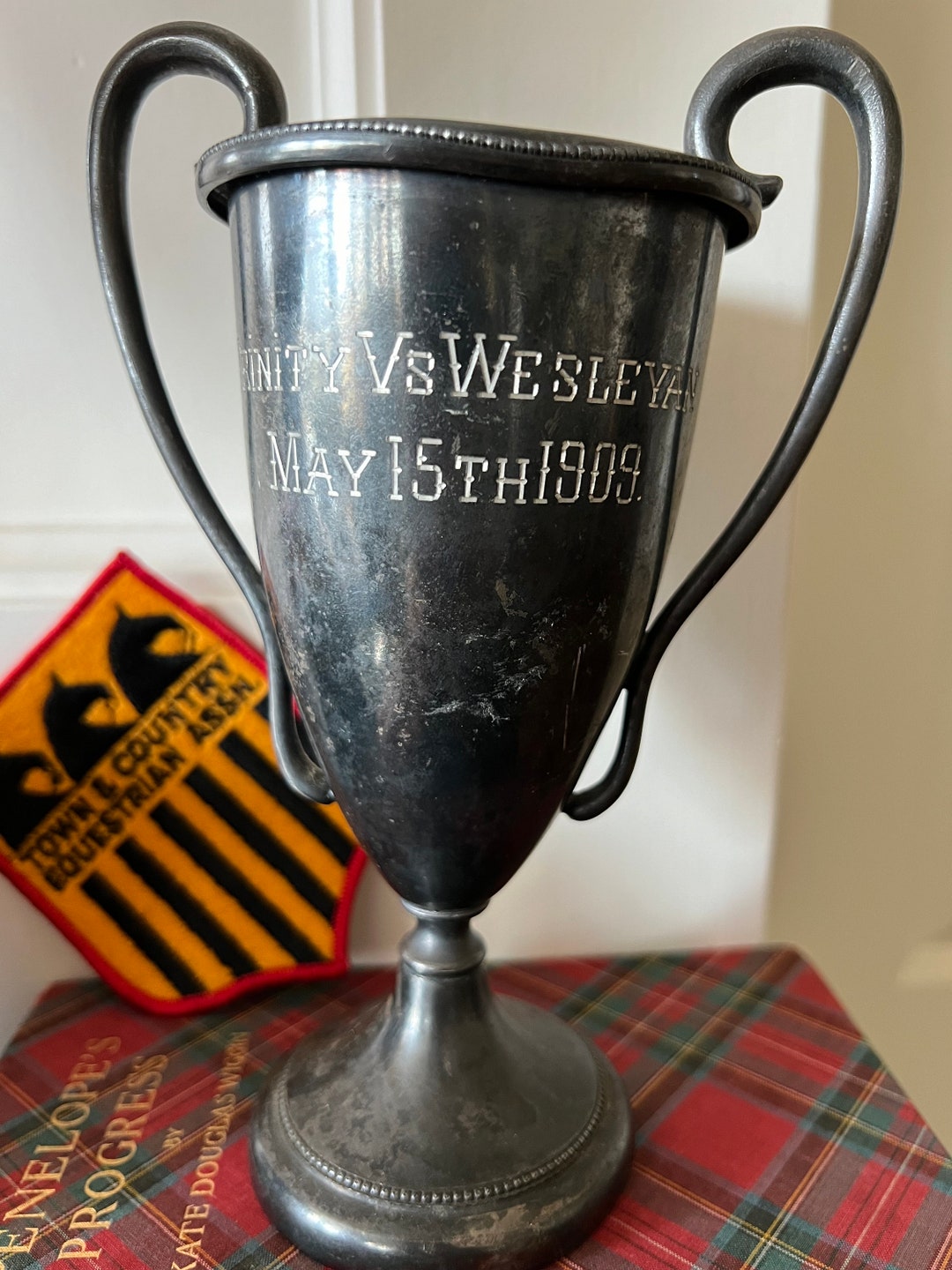 Antique Collegiate Track Meet Trophy, Loving Cup Trophy, Silver-plate ...