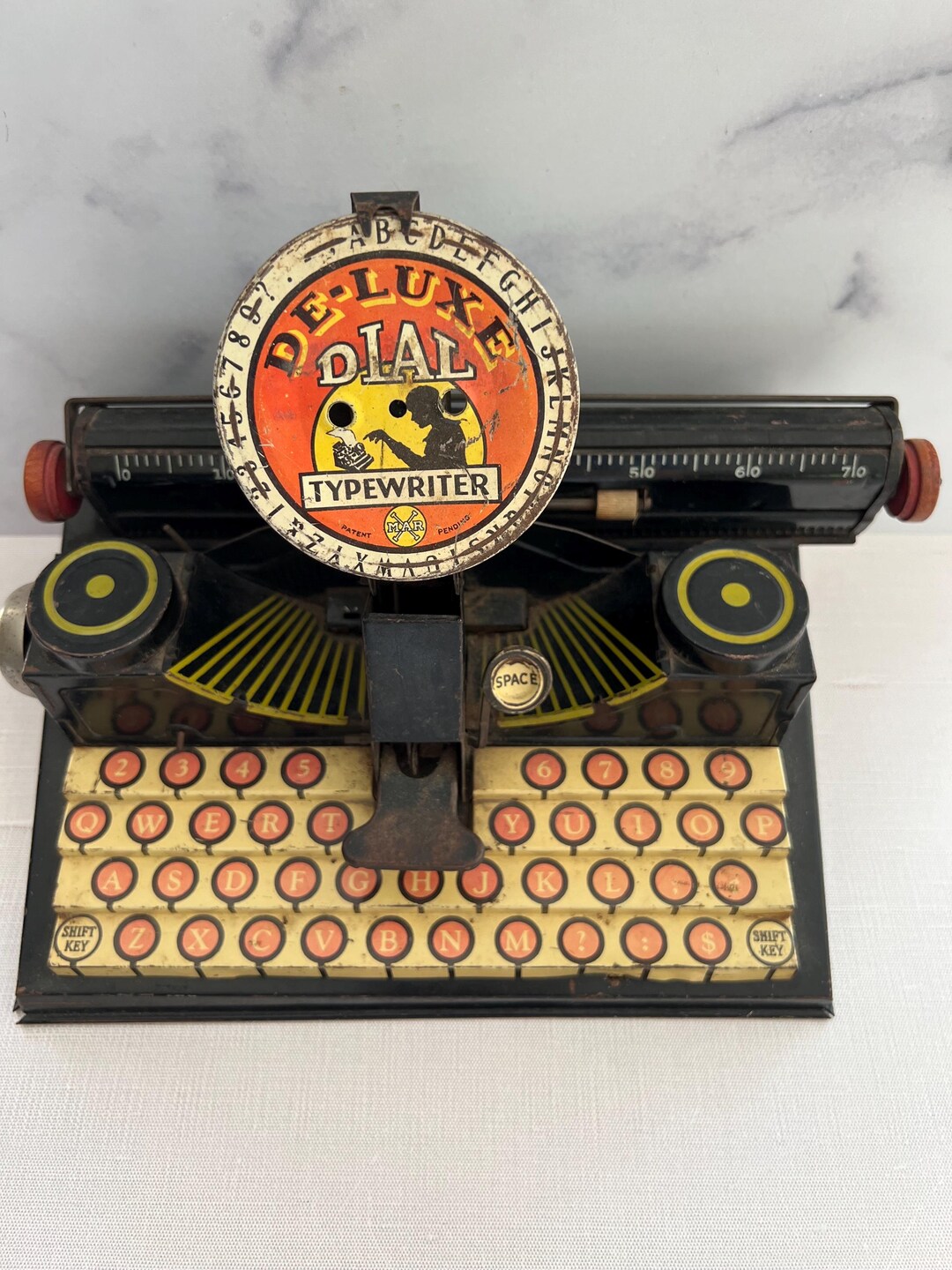 Vintage MAR De-luxe Dial Typewriter, Tin Toy, Vintage Toys, Vintage ...