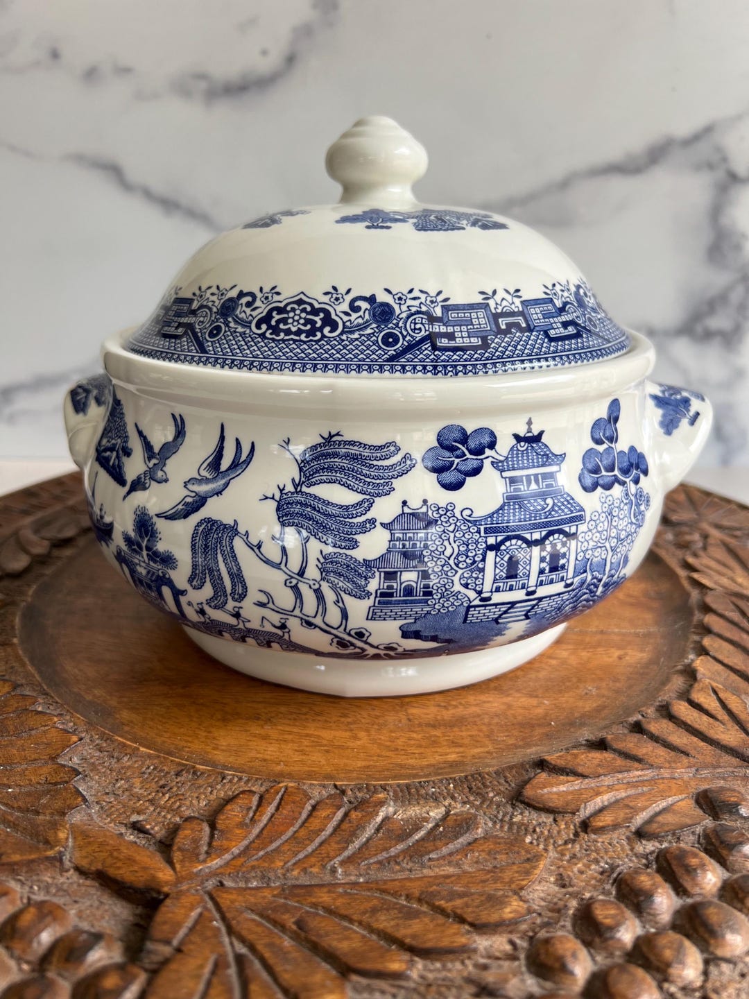 Vintage Churchill Blue Willow Tureen With Lid, Blue and White ...