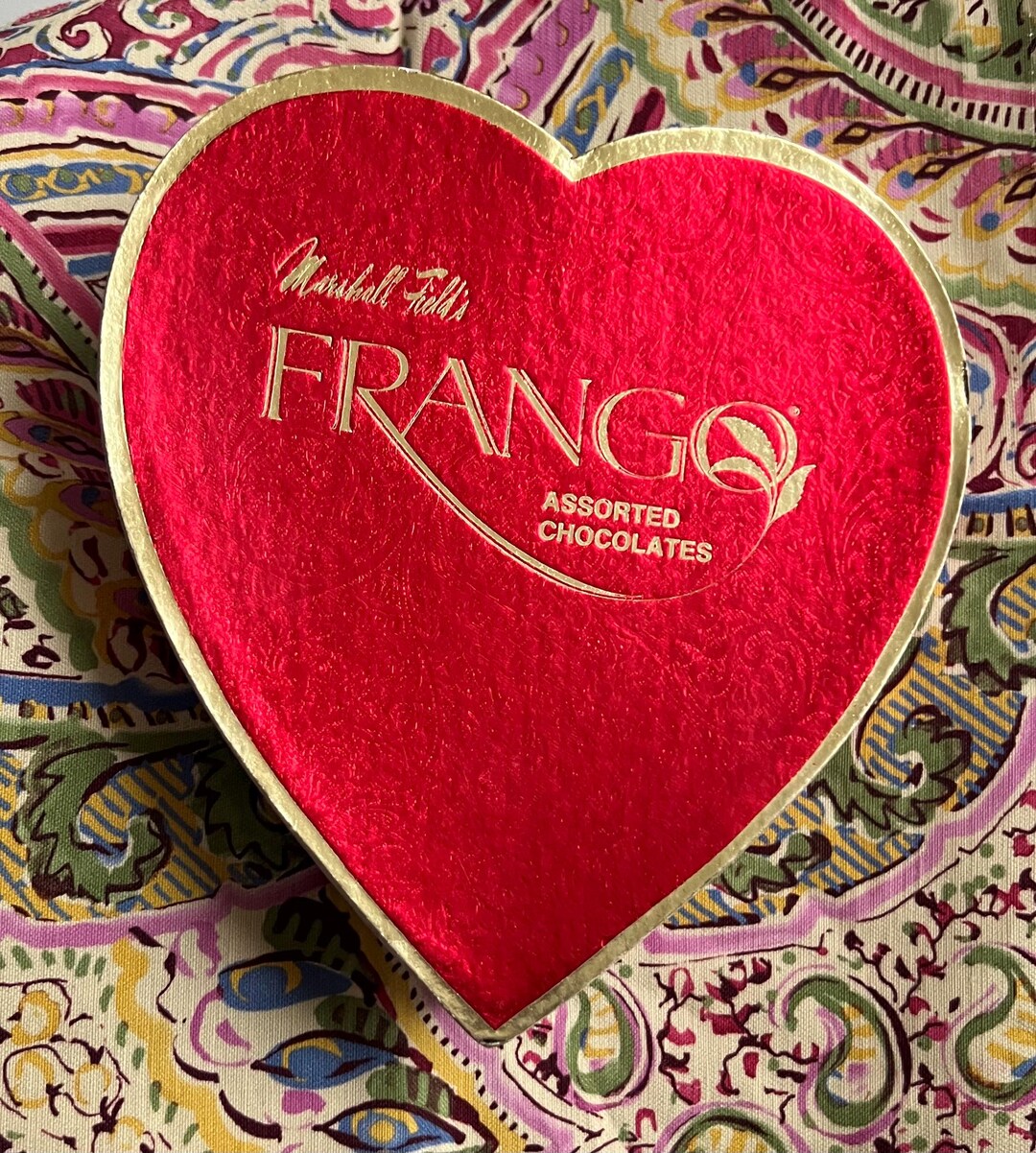 Vintage Marshall Field's Heart Shaped Frango Box, 1984, Candy Box ...