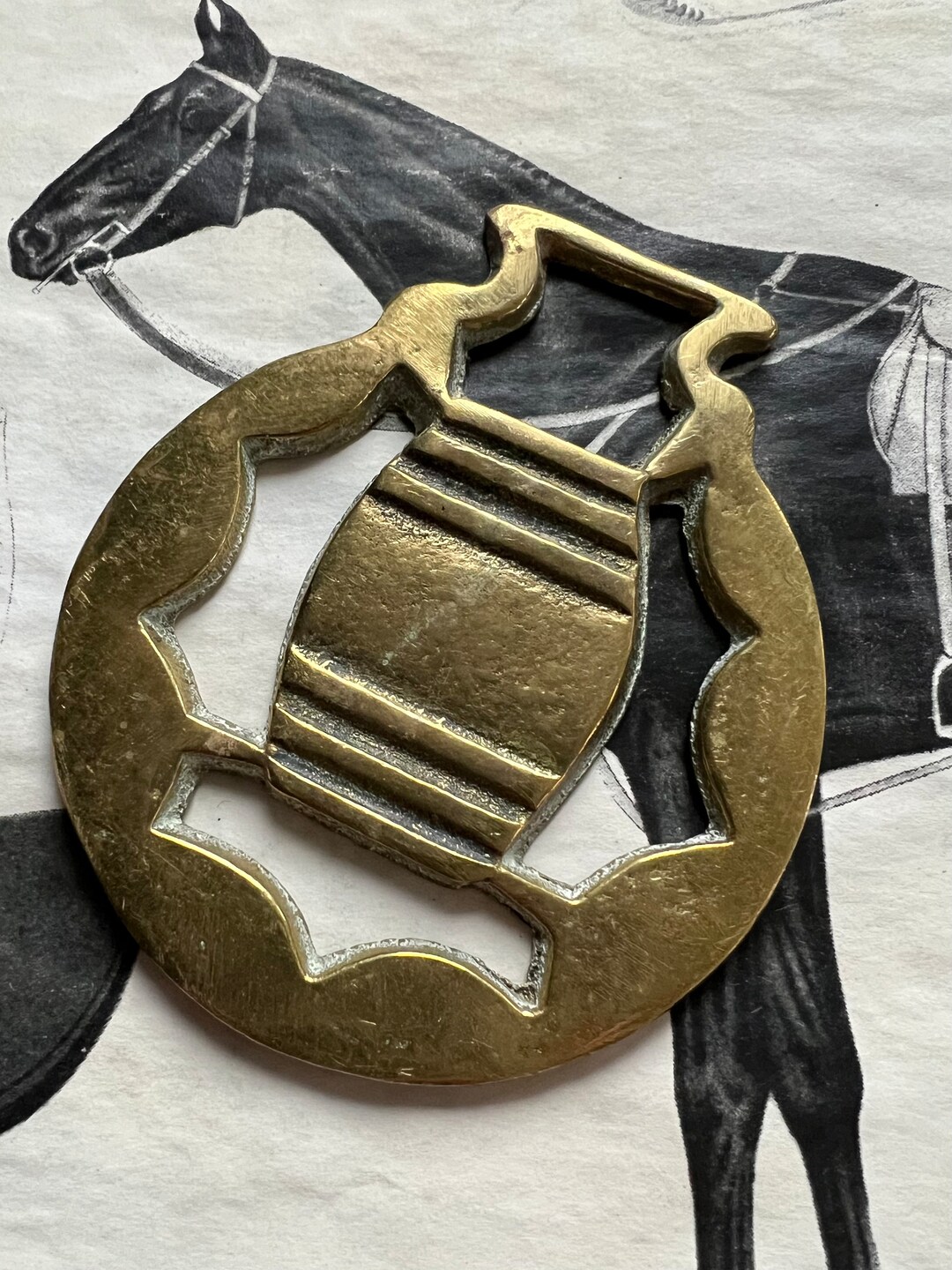 Large Vintage Horse Brass, Horse Decor, Equine, Equestrian Decor ...