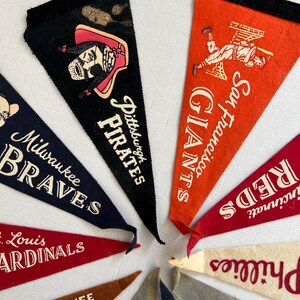 Vintage Mini Baseball Pennants, Lot of 10, Vintage Felt Pennants ...