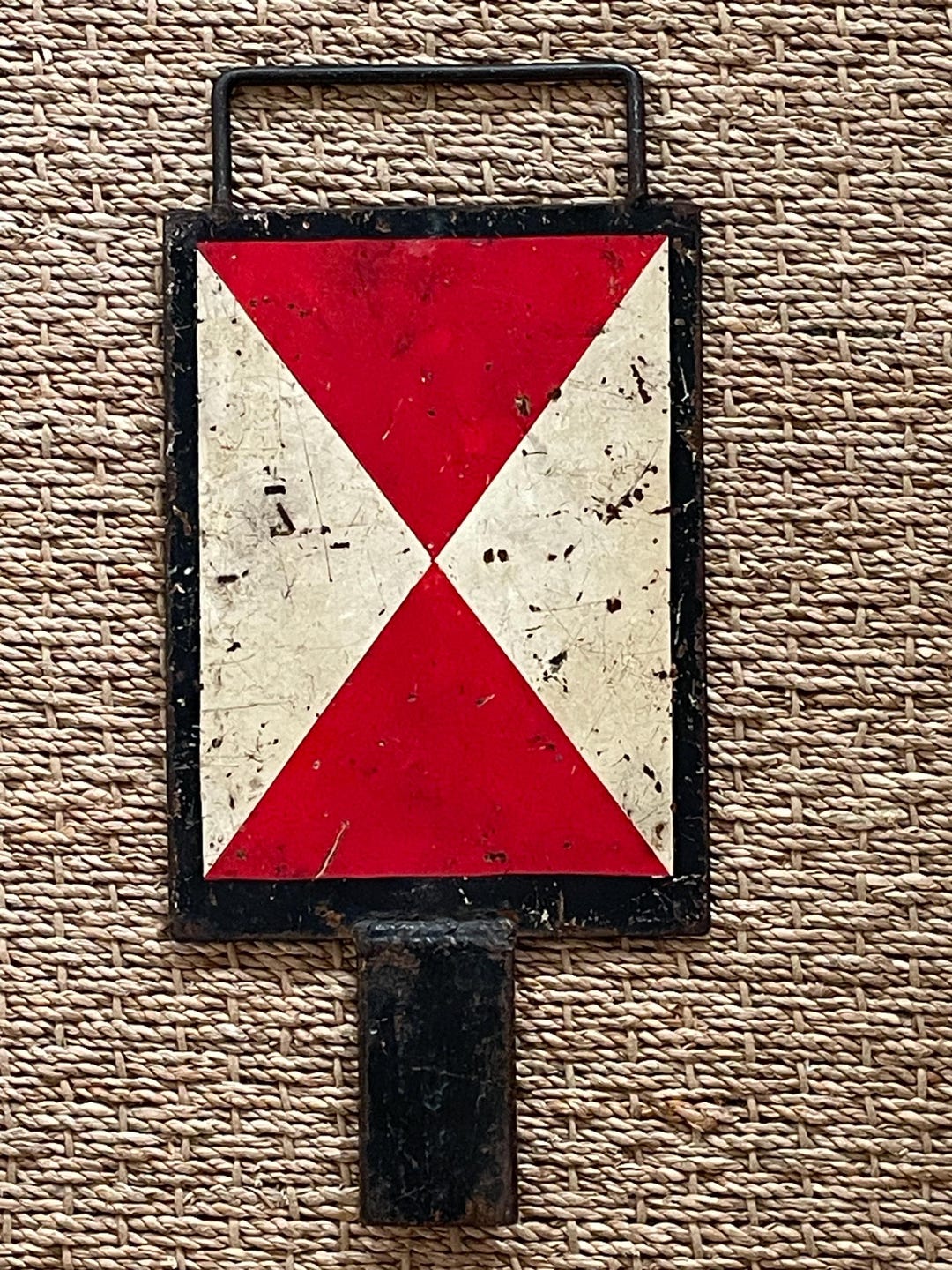 Vintage Dutch Train Sign. Brake Signal Iron Sign. Heavy Painted Iron ...