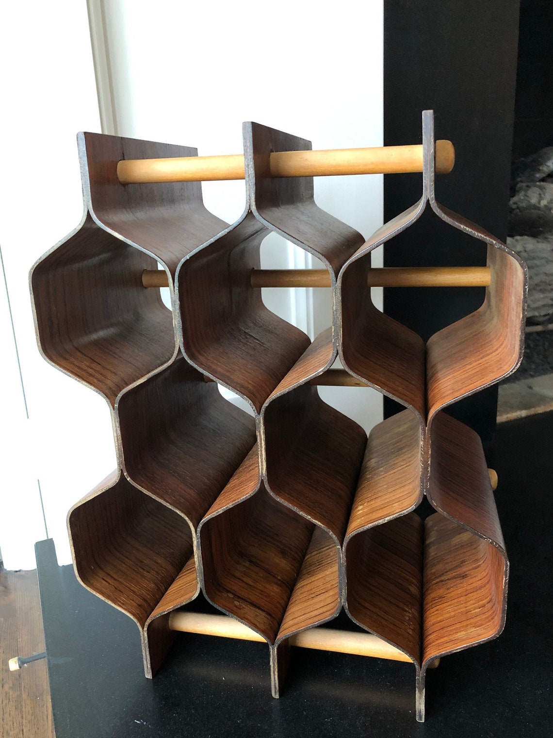 Vintage MCM Wine Rack Swedish Rosewood Beehive Wine Rack - Etsy UK