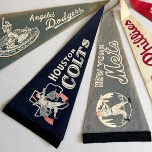 Vintage Mini Baseball Pennants, Lot of 10, Vintage Felt Pennants ...