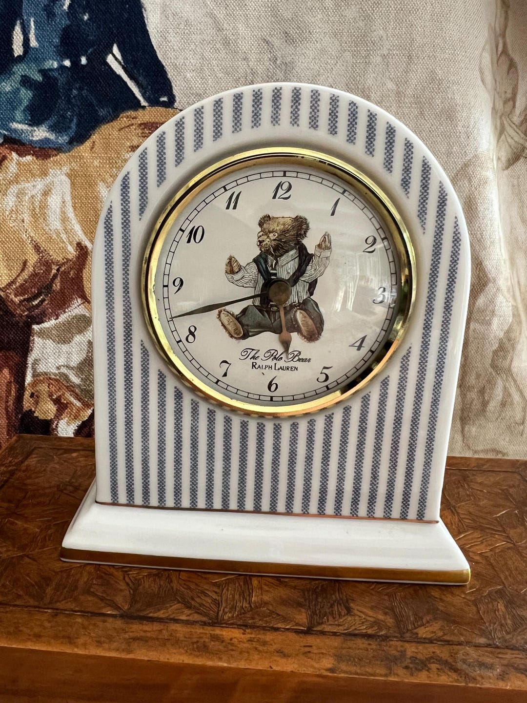 Vintage Retired Ralph Lauren Polo Bear Clock by Wedgwood, Working, Blue ...