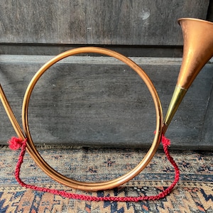 LARGE Vintage Copper and Brass Fox Hunting Horn, Hunting Horn ...