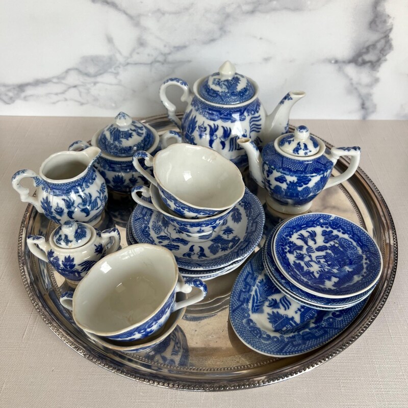 Blue Willow Tea Set - Etsy
