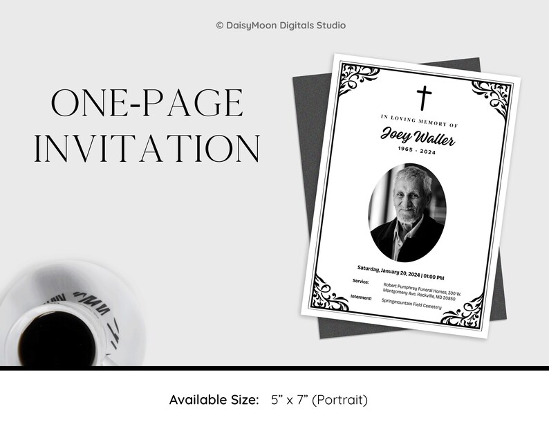 Funeral Program Template Editable in Canva Bundle Black Funeral ...