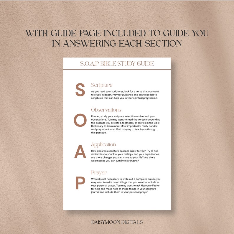 SOAP Bible Study Printable Template SOAP Bible Study Guide - Etsy
