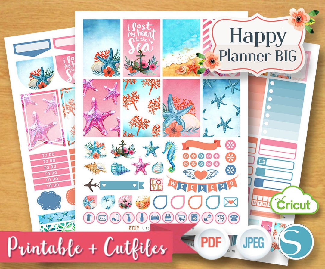 2017 2018 Under the Sea Beach Nautical Seahorse Weekly Planner - Etsy