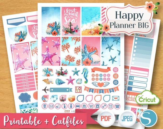 2017 2018 Under the Sea Beach Nautical Seahorse Weekly Planner - Etsy