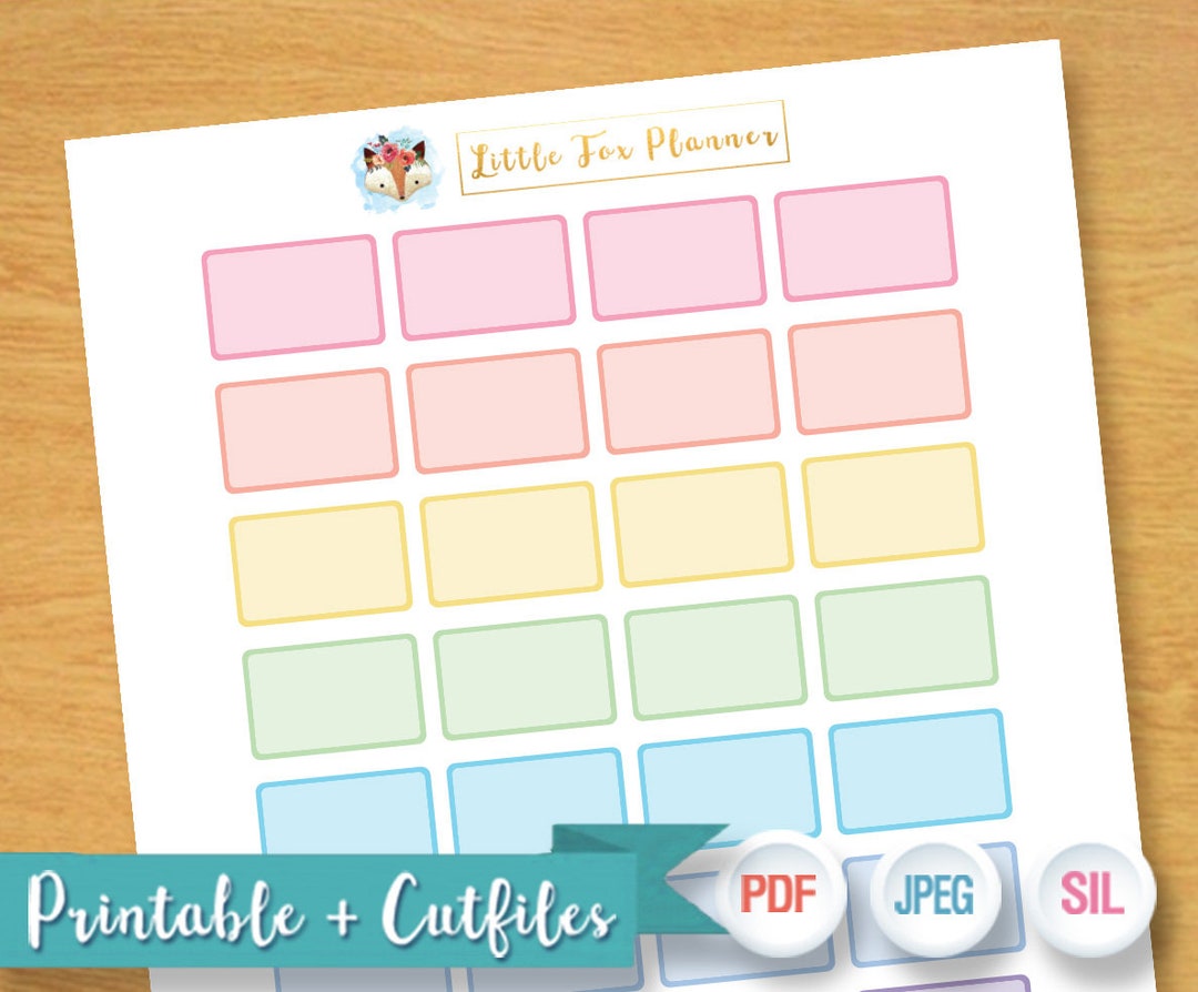 Multicolor Half Box Colorful Half Boxes Printable Planner - Etsy