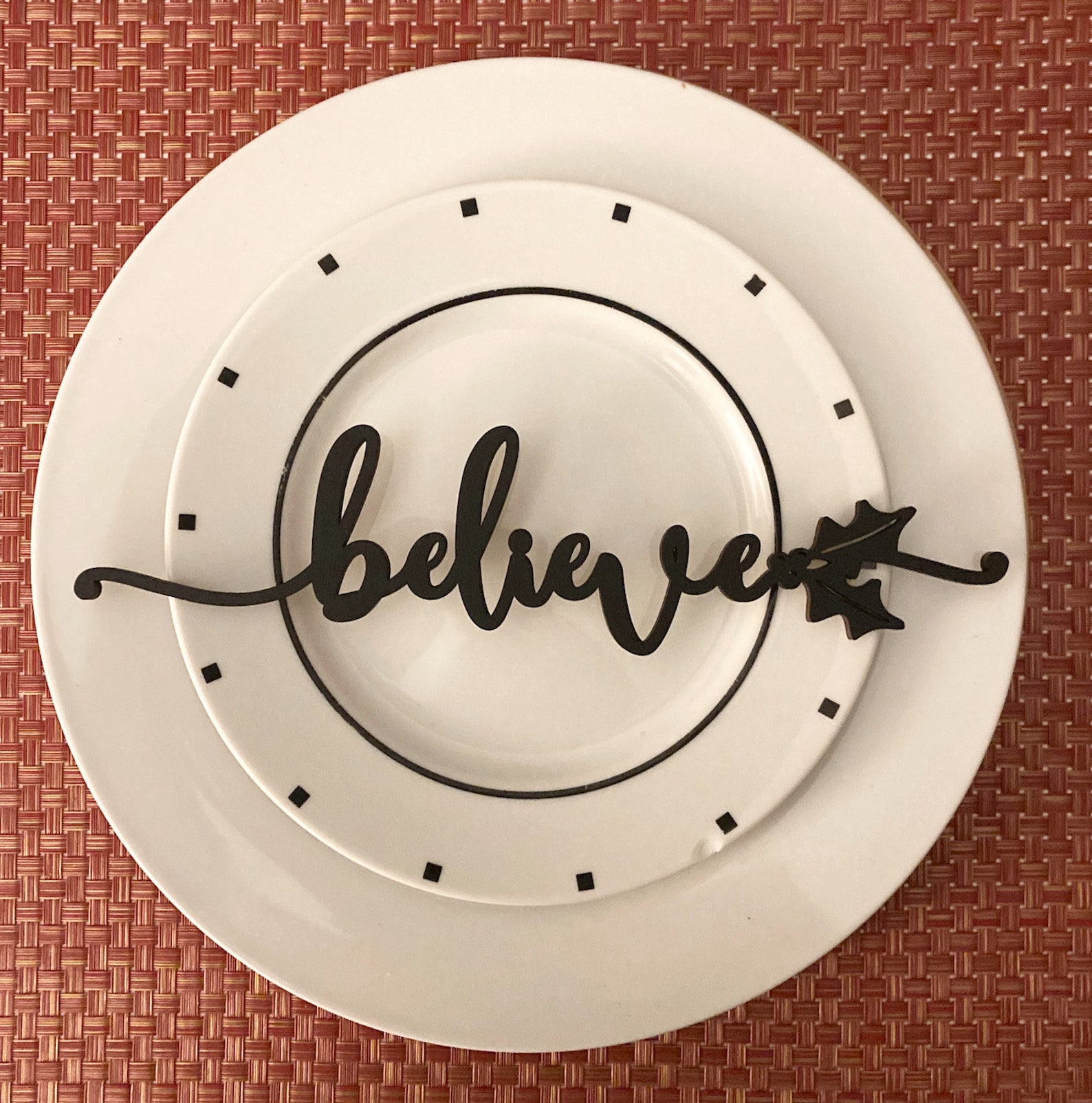 Christmas Plate Words Holiday Table Decor Set of Place - Etsy