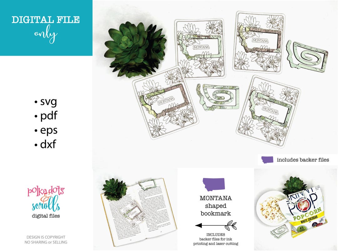Montana Laser Bookmark Svg, Laser Clip Bookmarks, Laser Scrap Buster ...