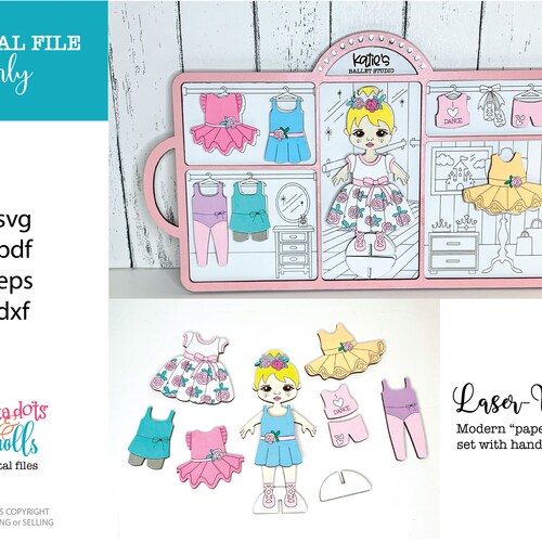 Laser Wooden Paper Doll Svg Laser Dressup Svg File Ballet - Etsy