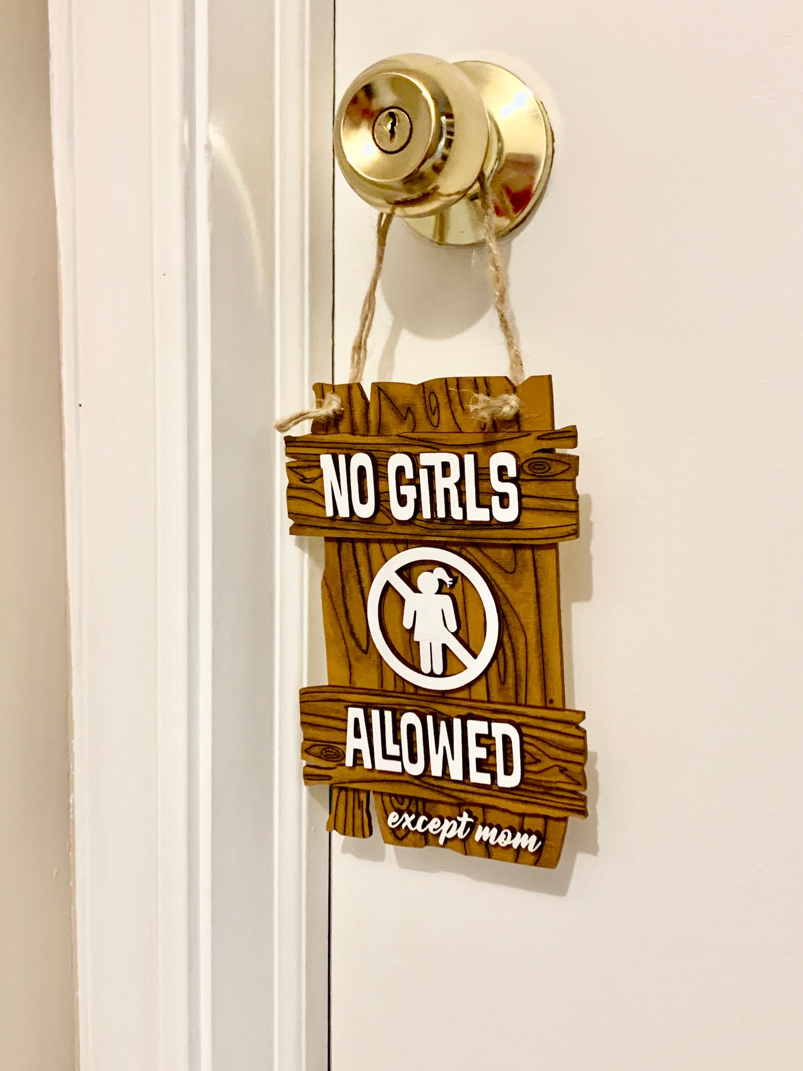 Kids Door Knob Sign No Boys Allowed Sign Svg Kids Room Laser - Etsy
