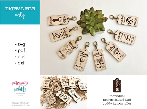 Father's Day Sports Keyring Svg File Football Keyring - Etsy