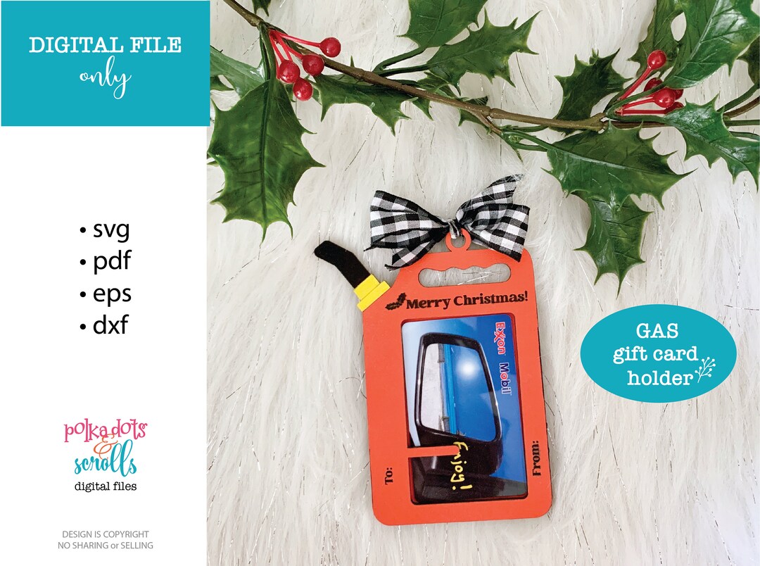 Gas Ornament Laser File, Gas Gift Card Holder Svg, Gas Tank Gift Card ...