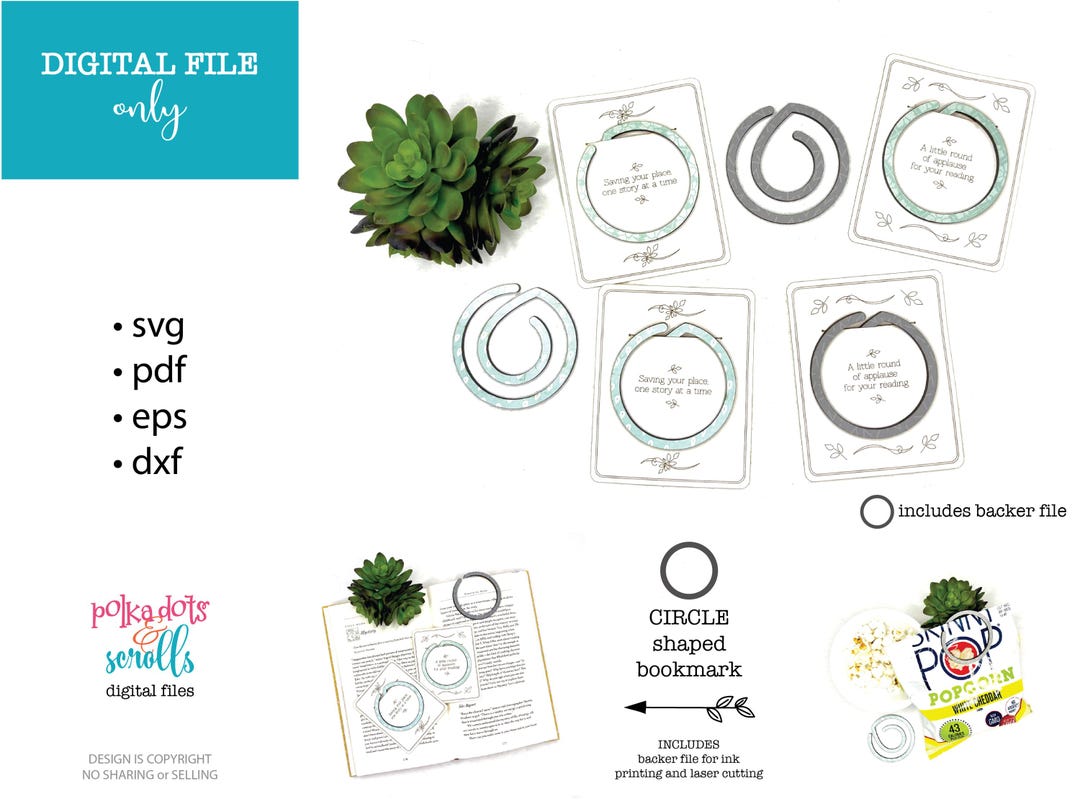 Laser Cut Circle Bookmark SVG File: Scrap Buster Design (digital ...