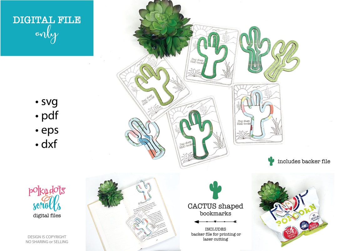 Cactus Laser Bookmark File, Scrap Buster Laser Files, Cactus Lover ...