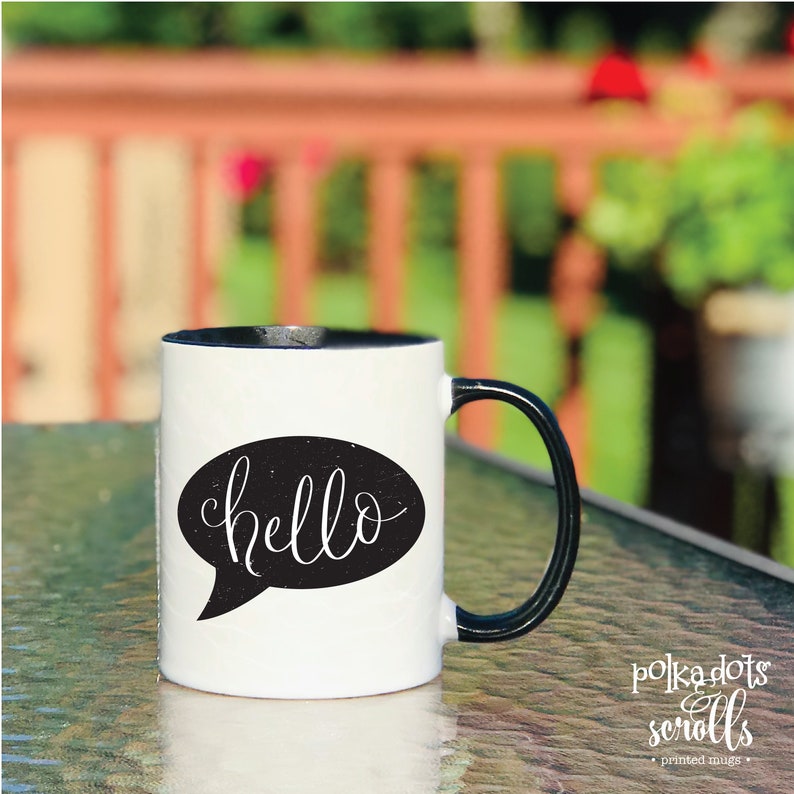 Hello Mug CoWorker Mug Best Seller mugs Greeting Gift | Etsy