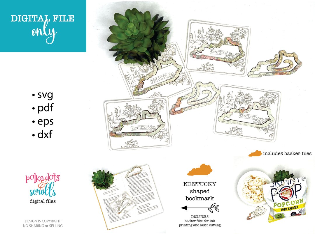 Kentucky Laser Bookmark File, State Shaped Laser Files, Laser Scrap ...