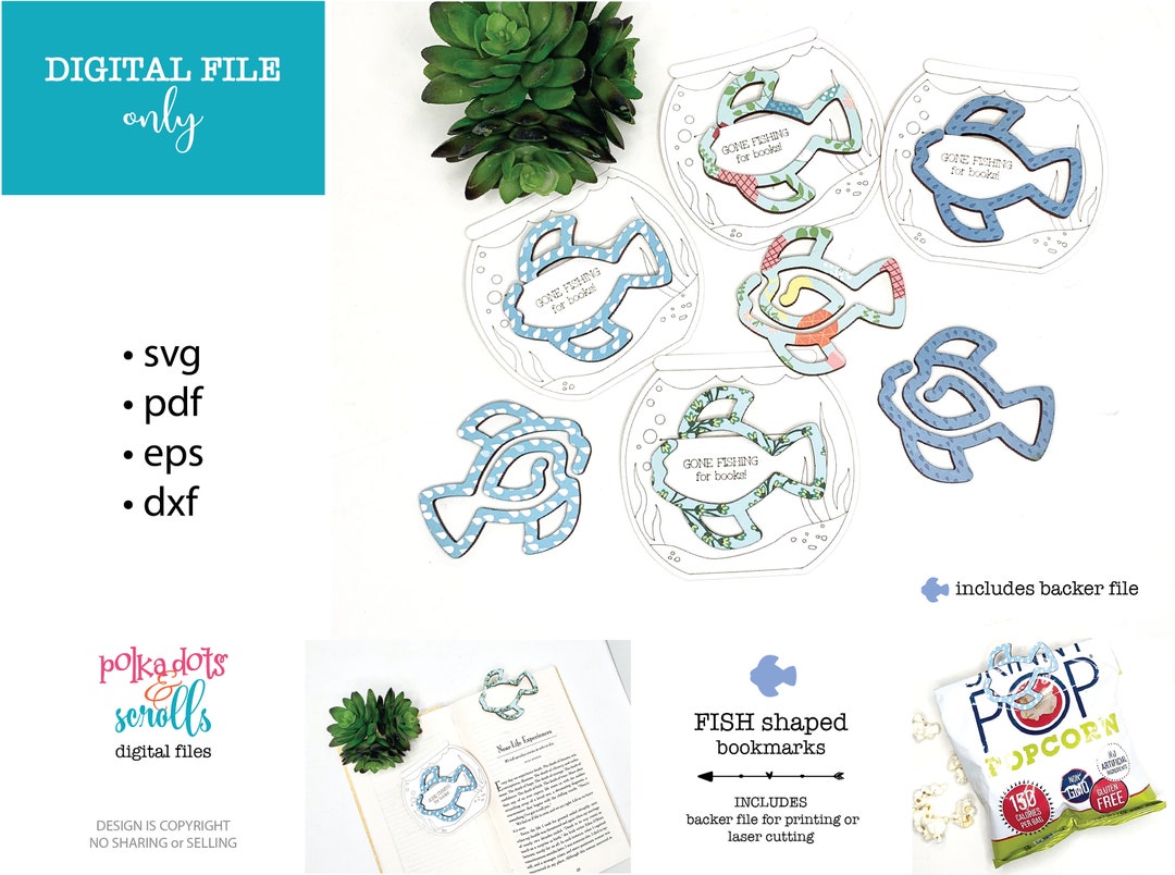 Fish Bookmark Laser File, Gone Fishing Svg, Kids Fish Related Files ...