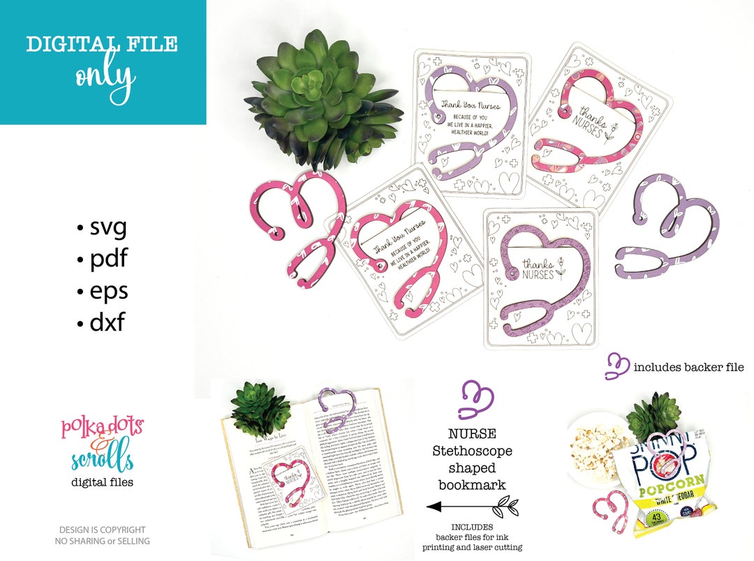 Nurses Bookmark Laser File, Medical Bookmark File, Doctor Bookmark Svg ...