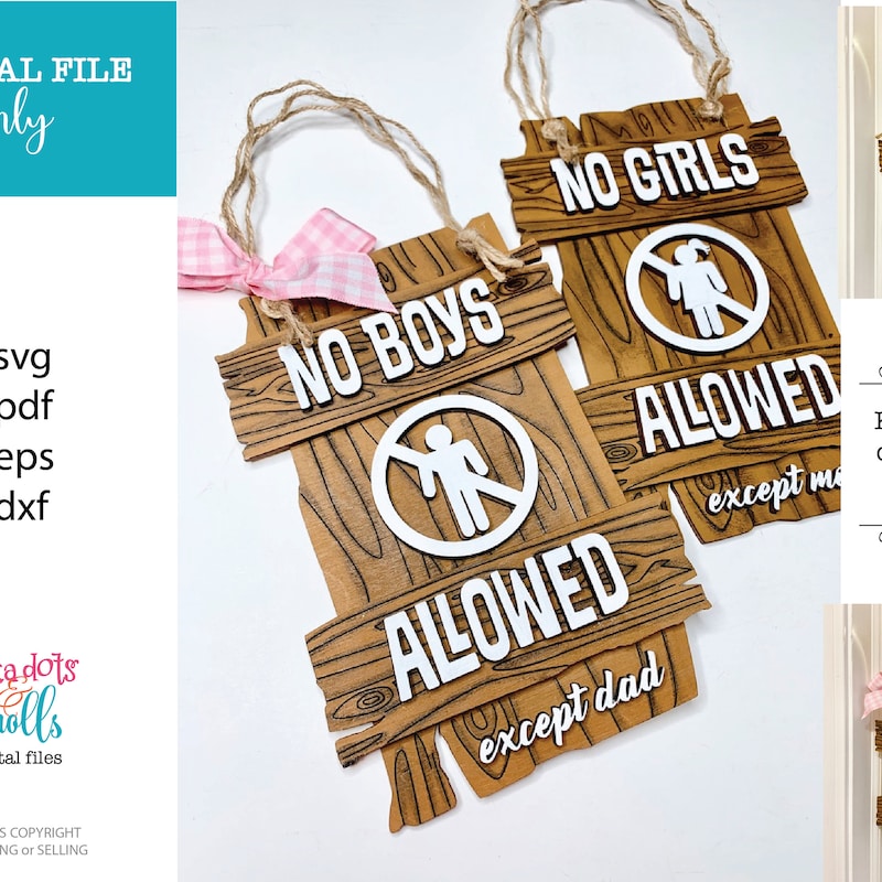 No Boys Allowed - Etsy