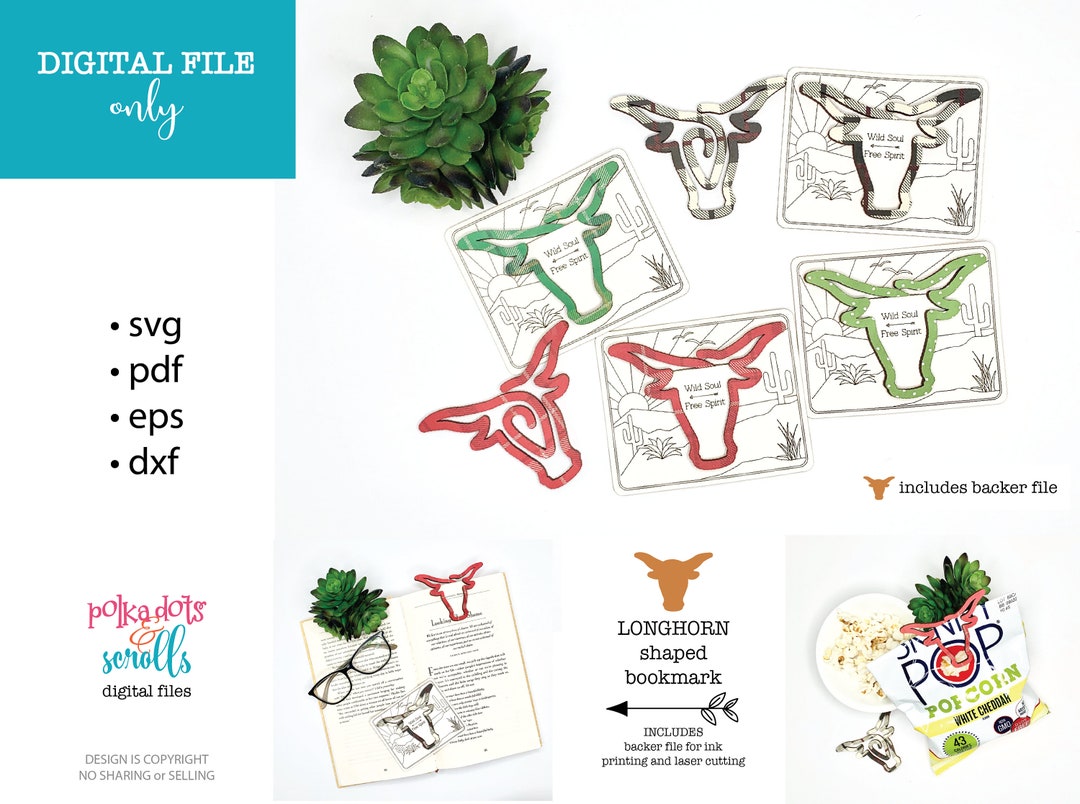 Longhorn Laser Bookmark File, Longhorn Laser Svg, Bookmark Laser Files ...