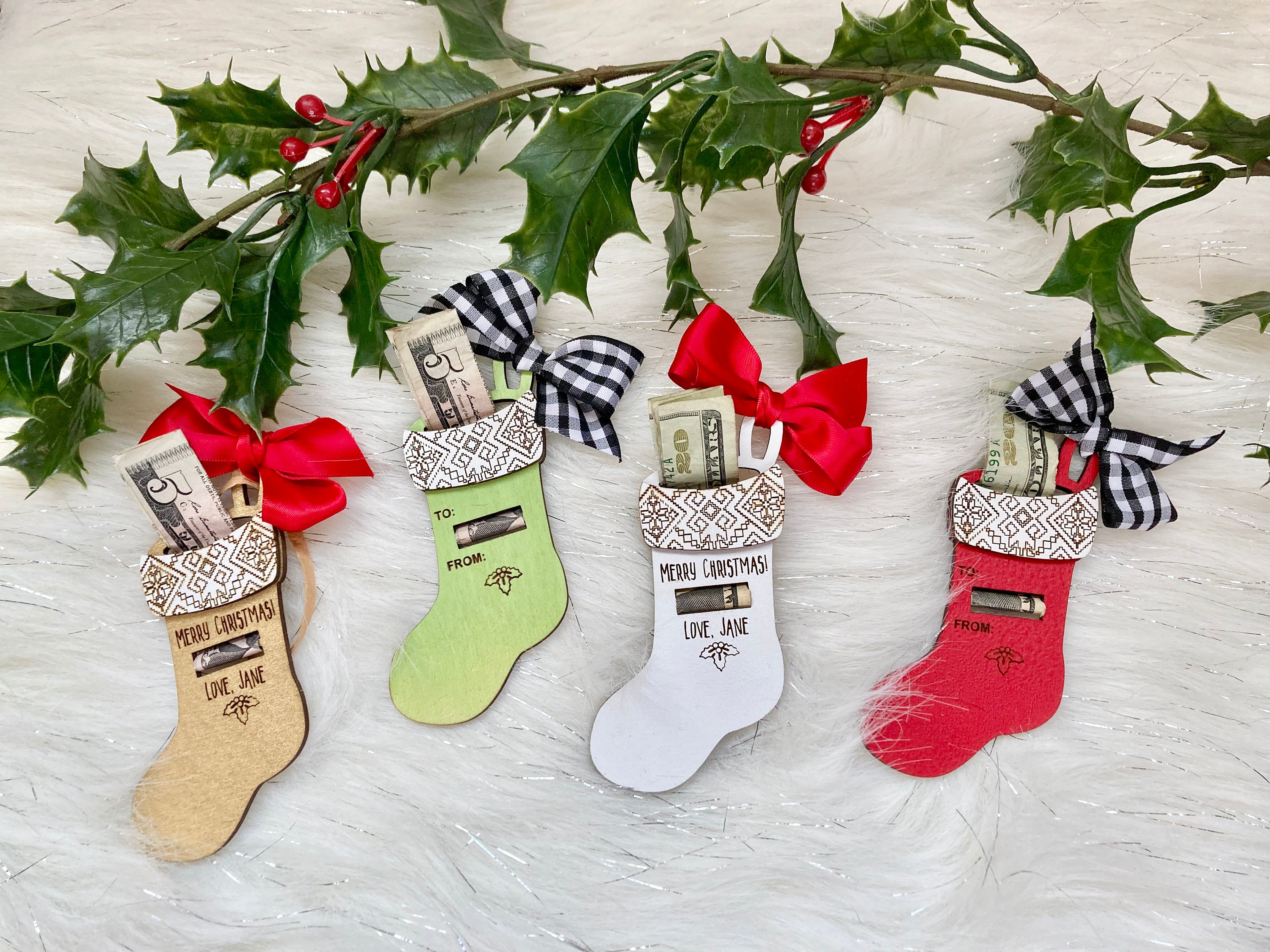 Christmas Stocking Money Holder Ornament File SVG Gift - Etsy