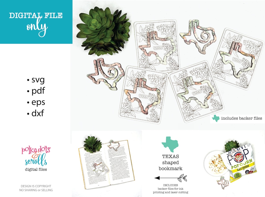 Texas Bookmark Laser File, Texas State Shaped Files, Scrap Buster Laser ...