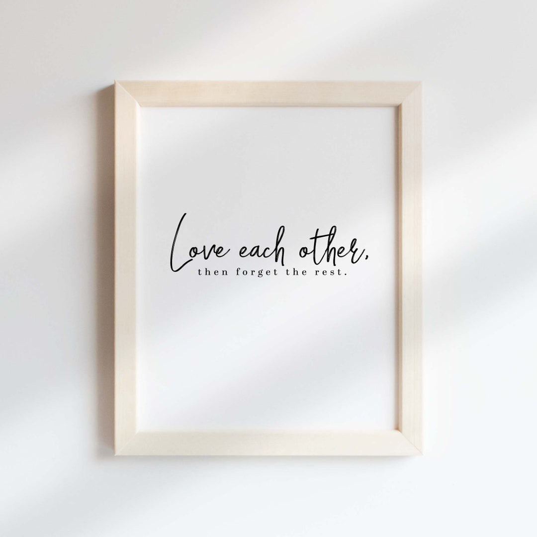 Inspirational Wall Art Framed, Quote Wall Art, Love Eachother Quote ...