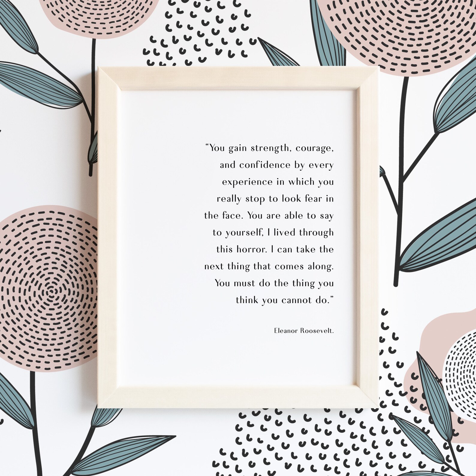 Eleanor Roosevelt quote print inspirational wall art framed | Etsy